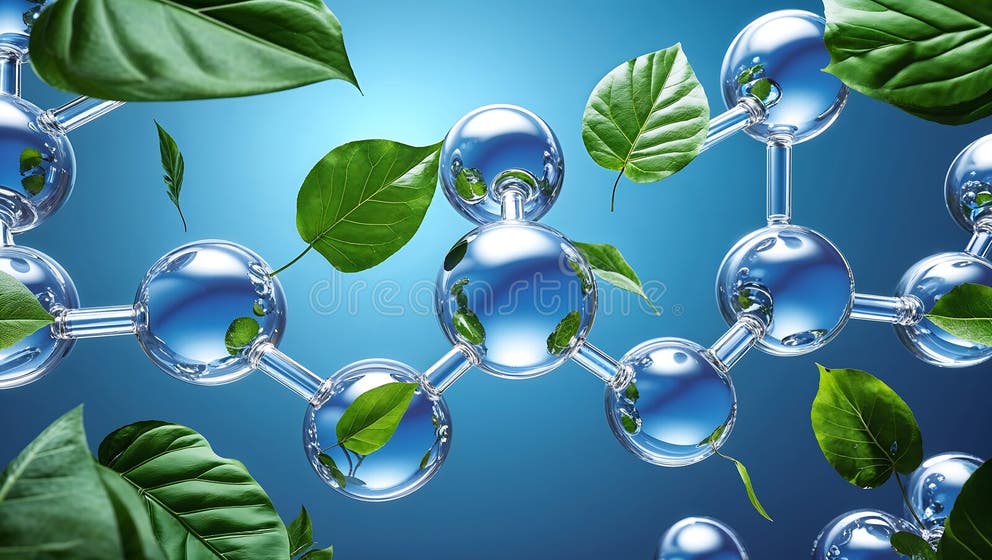 Molecular Structure Design with Transparent Spheres on Gradient Blue ...