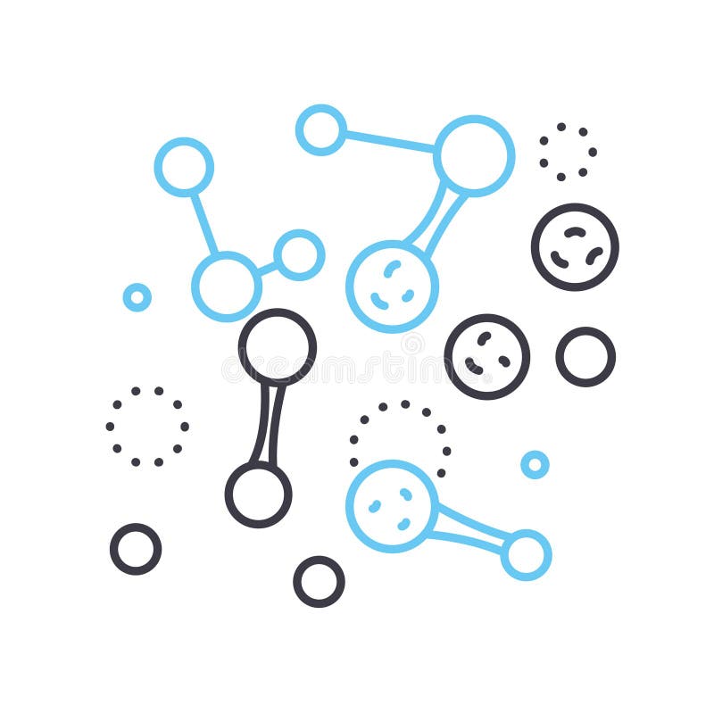 Molecular Structure Line Icon, Outline Symbol, Vector Illustration ...
