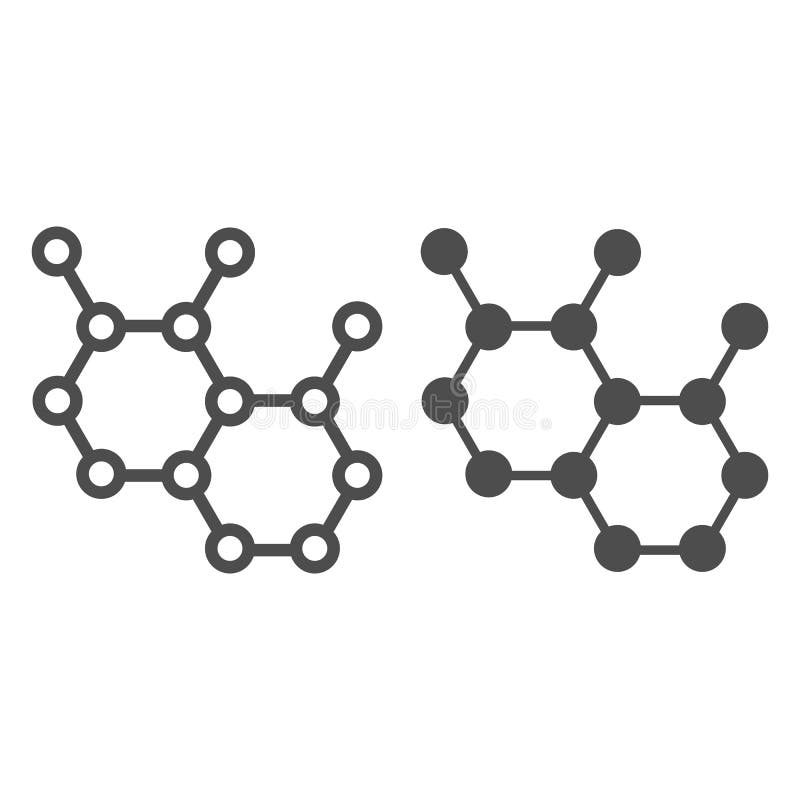 Molecular Structure Line and Solid Icon, Science Concept, Molecule Sign ...