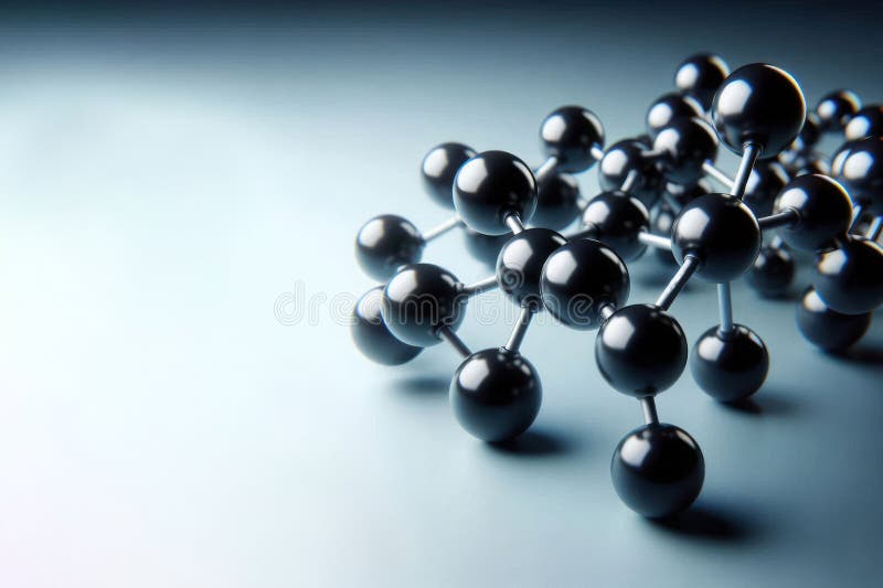 Molecular Structure Made of Black Spheres. Space for Text. Stock Photo ...