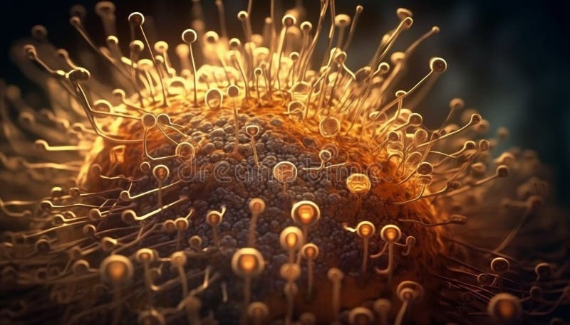 Molecular Structure Magnified, Bacteria Causes Illness Generated by AI ...