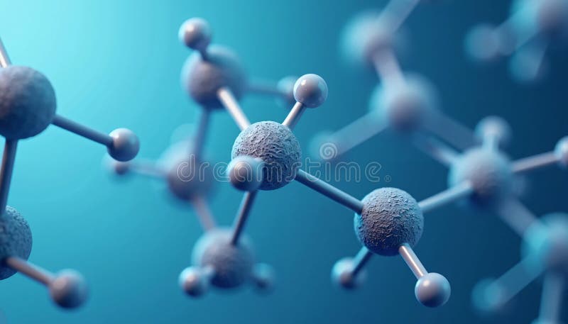 Molecular Structure Model with Atoms and Bonds. Generative AI Stock ...