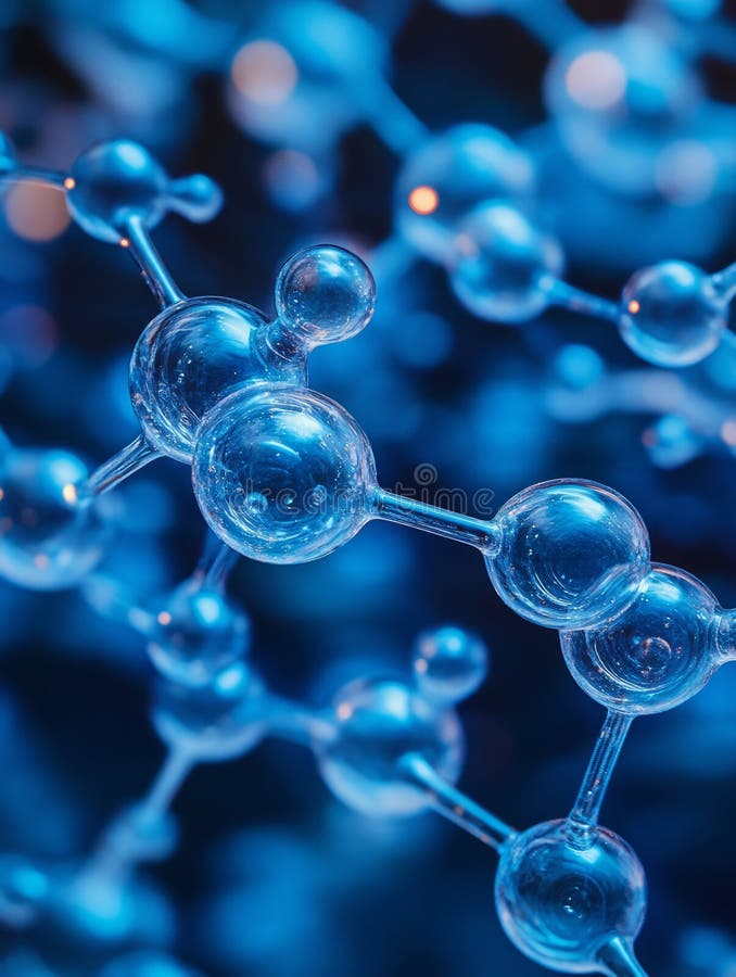 Molecular Structure Model in Blue Tone Stock Illustration ...