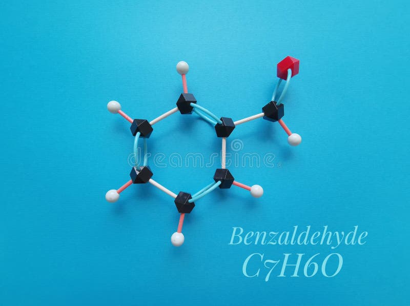 Benzaldehyde, Aromatic Aldehyde. Molecular Structure Model and Chemical ...