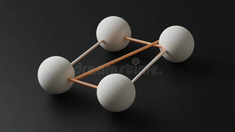 The Molecular Structure Model Has a Geometric Design with White and ...