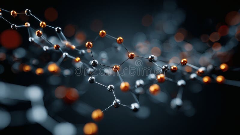 Molecular Structure Model with Metallic Spheres and Connecting Bonds in ...