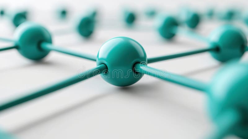 Molecular Structure Model with Teal Spheres Connected by Rods, AI Stock ...