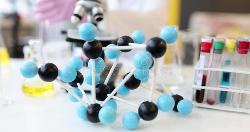 Molecular Structure of Molecules in Laboratory Closeup Stock Footage ...