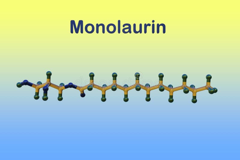 Monolaurin, Glycerol Monolaurate, Glyceryl Laurate Molecule. it is ...
