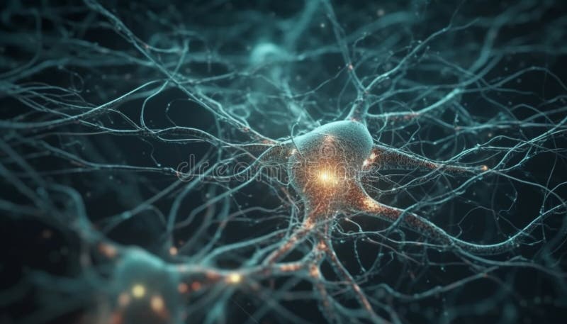 Molecular Structure of Nerve Cells in Human Brain Generated by AI Stock ...