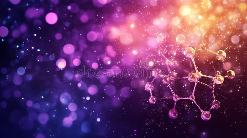 Molecular Structure on a Purple, Blue Background Science, Chemistry ...