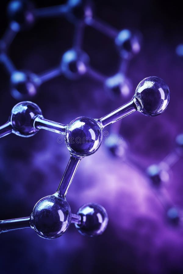 Molecular Structure on Purple, Bonds, Chemistry, Biochemistry ...