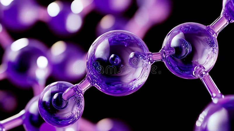 Exploring Molecular Structures in a Vibrant Purple Theme Stock Footage ...