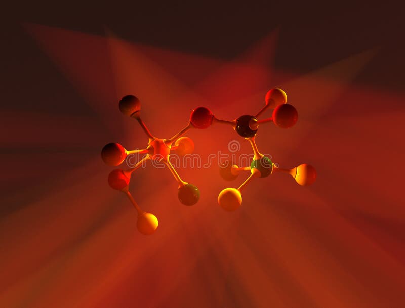 Molecular Structure in Red Light Rays Stock Illustration - Illustration ...