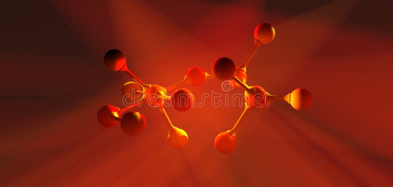 Molecular Structure in Red Light Rays Stock Illustration - Illustration ...