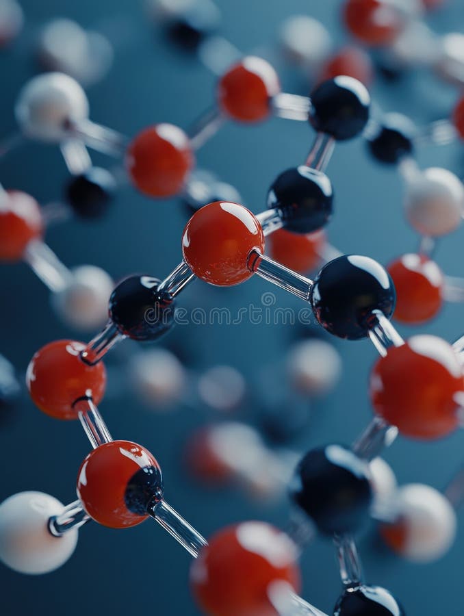Molecular Structure with Red and White Elements Stock Photo - Image of ...