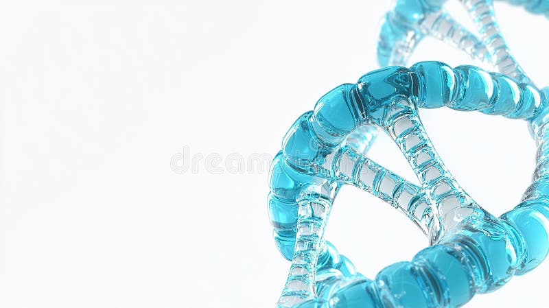 Molecular Structure Represented by Blue and Clear DNA Strands in a ...