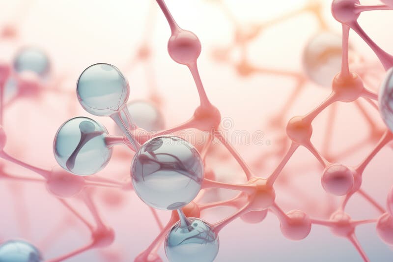 Molecular Structure of Serum Under Microscope. 3D Particles in Delicate ...