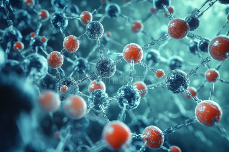 Molecular Structure Showcasing Interconnected Atoms in a Dynamic ...