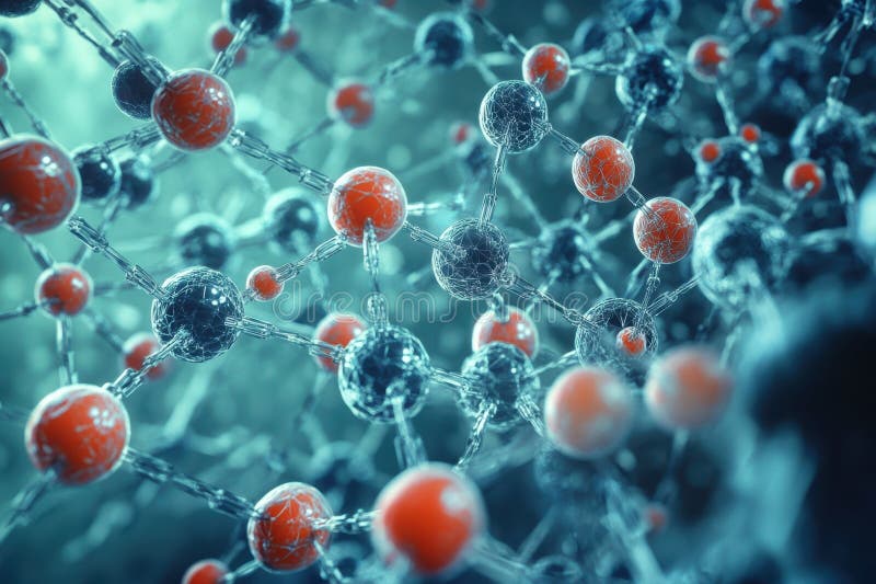 Molecular Structure Showcasing Interconnected Atoms in a Dynamic ...