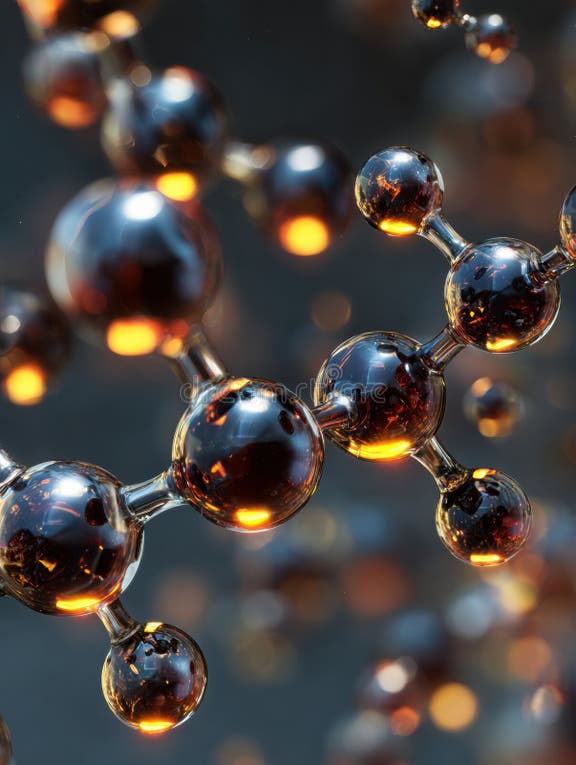 Molecular Structure Showcasing Intricate Patterns and Reflections in a ...