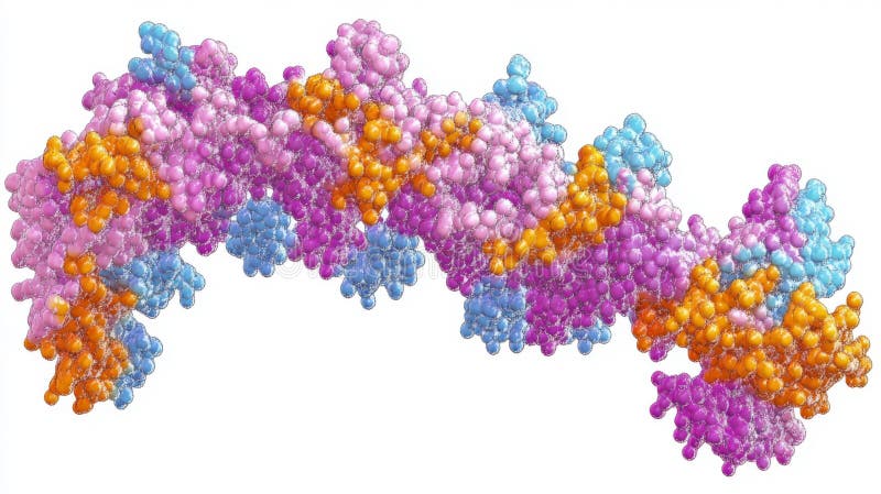 Molecular Structure Showing Colorful Protein Chains Stock Illustration ...