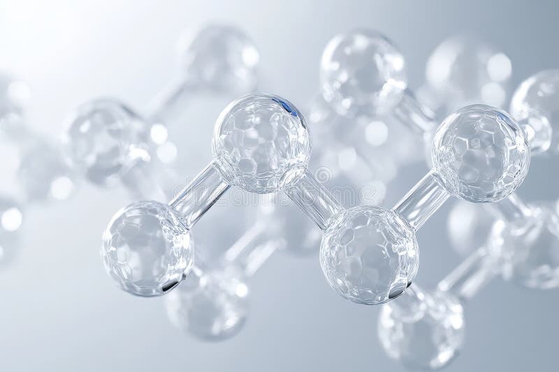 Molecular Structure Shown with Clear Spheres Stock Photo - Image of ...