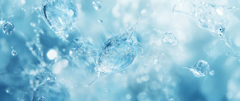 A Molecular Structure is Shown in Close-up, Accompanied by Water ...