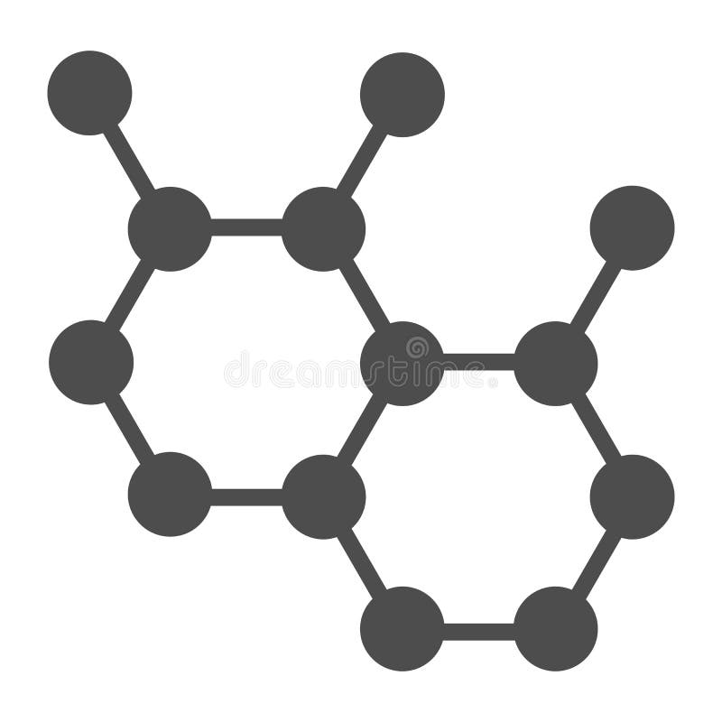 Molecular Structure Solid Icon, Science Concept, Molecule Sign on White ...