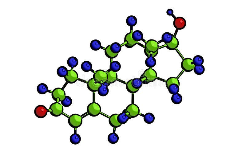 Molecular Structure of Hormone Testosterone, 3D Rendering Stock ...