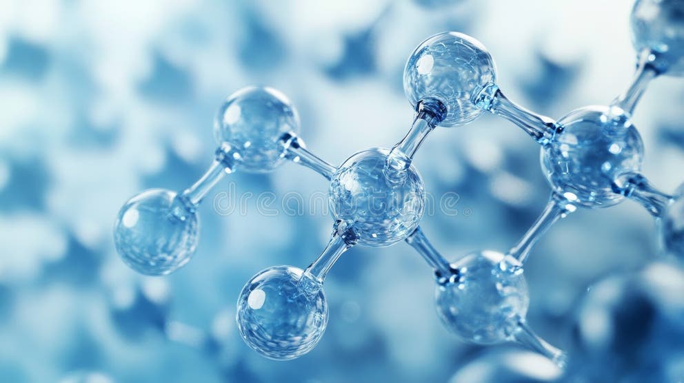 Molecular Structure of Transparent Blue Molecules in a Scientific ...