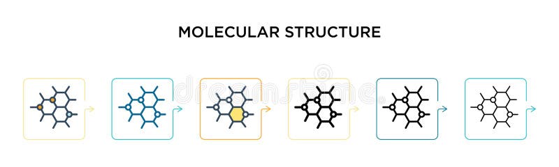 Molecular Structure Vector Icon in 6 Different Modern Styles. Black ...