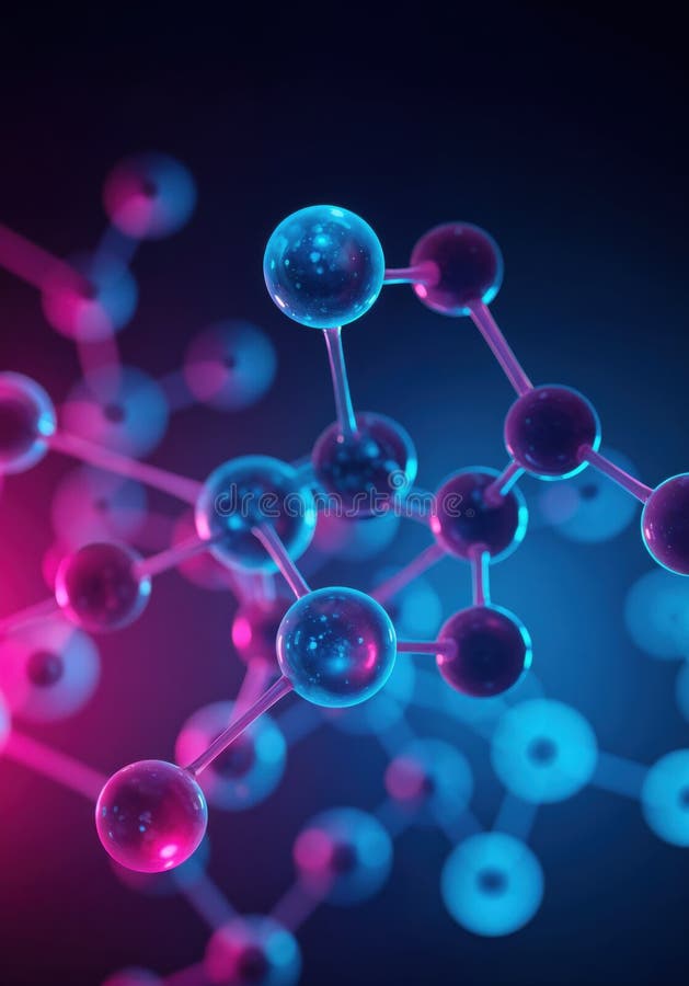 "Quantum Nexus: a Luminous Molecular Vision" Stock Illustration ...