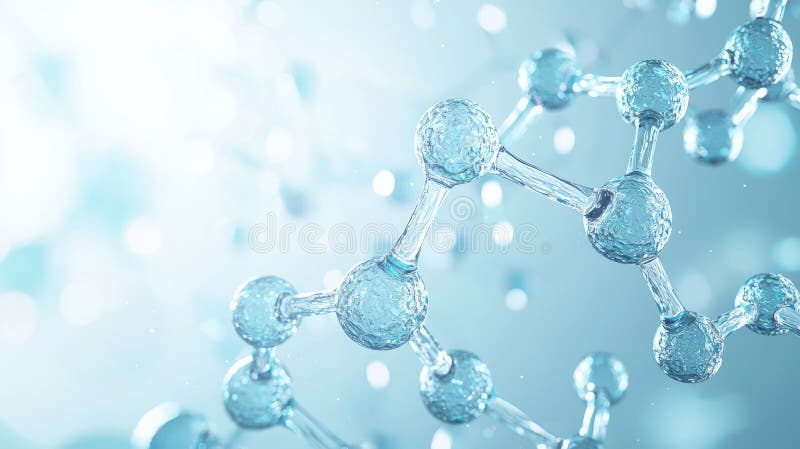 Molecular Structure Visualization with Blue Transparent Spheres Stock ...