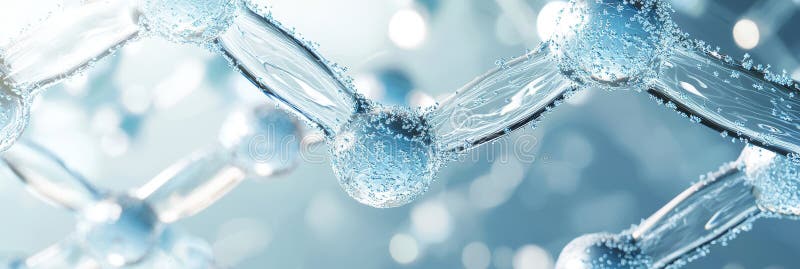 Molecular Structure Visualization with Blue Transparent Spheres Stock ...