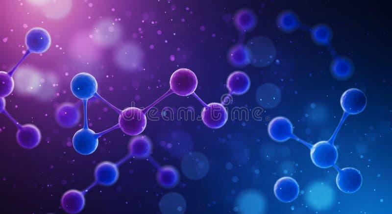 Molecular Structure Visualization with Glowing Spheres and Bonds on ...
