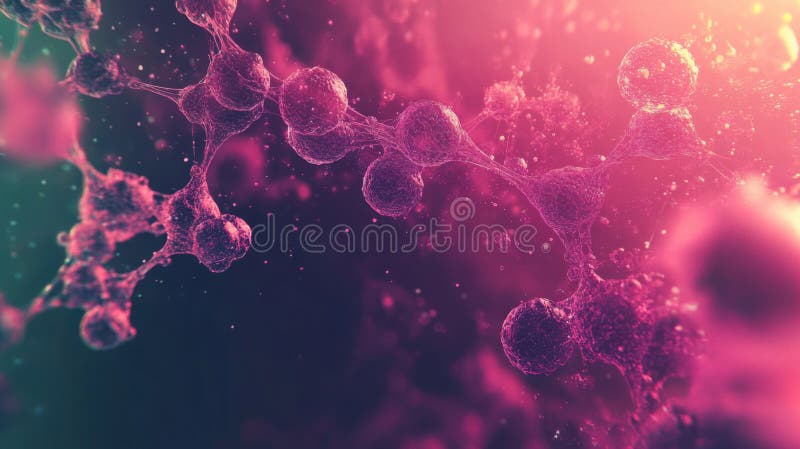 Molecular Structure Visualization with Pink and Purple Tones in a ...