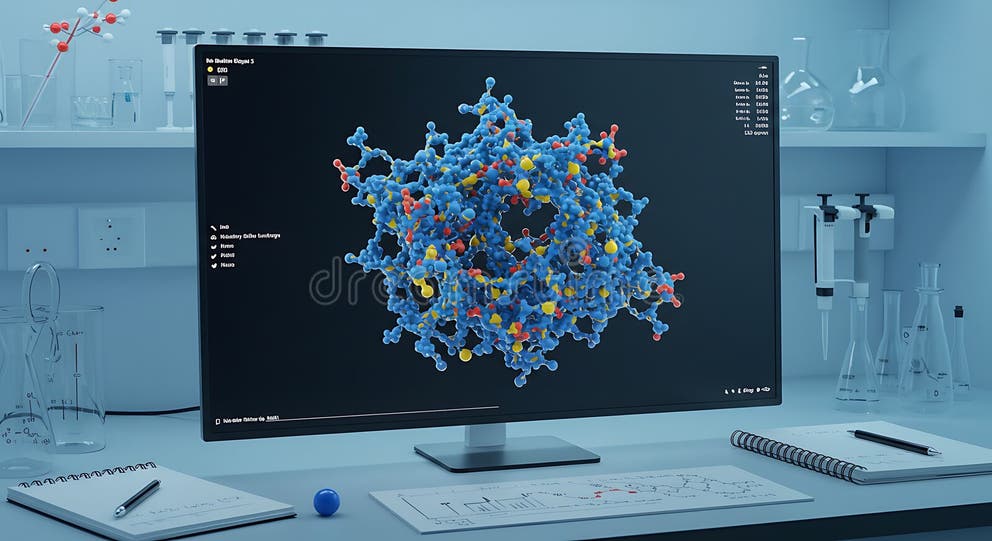 Molecular Structure Visualization: a Serene 3D Model on a Modern ...