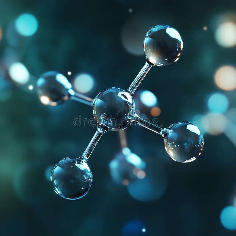 A Molecular Structure of Water, with Hydrogen and Oxygen Atoms ...