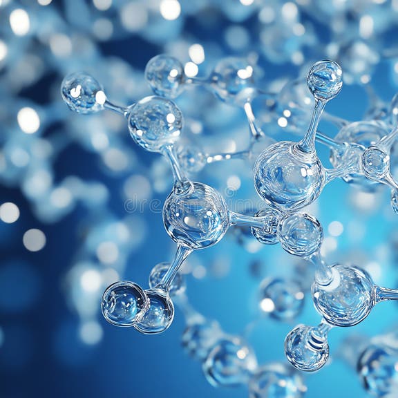 A Molecular Structure of Water, with Hydrogen and Oxygen Atoms ...