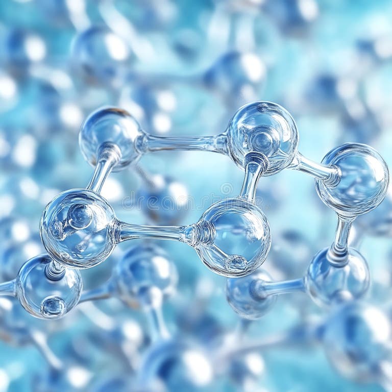 A Molecular Structure of Water, with Hydrogen and Oxygen Atoms ...