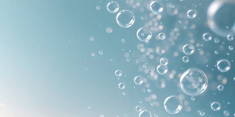 Molecular Structure of Water Revealed in Light Blue Background ...