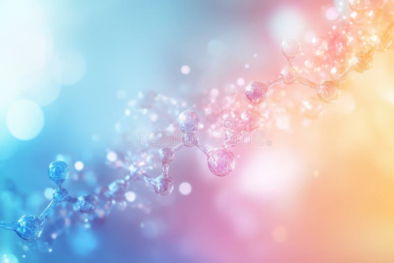 Molecular Structures Depicted with Vibrant Colors and Glowing Orbs ...