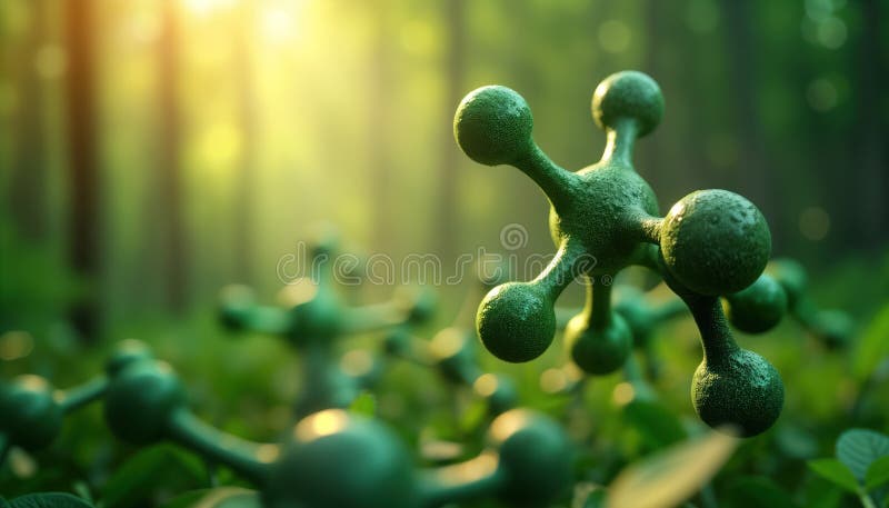 Molecular Structures of Green Chemistry Process Illustrate Sustainable ...