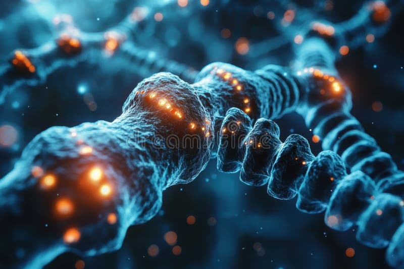 Molecular Structures Illustrated with Glowing Connections, Representing ...