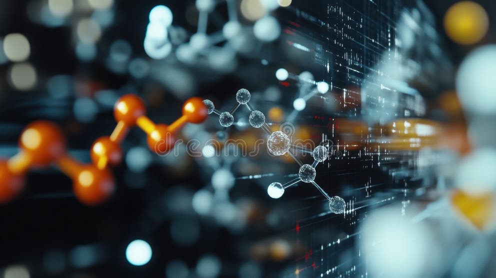 Molecular Structures and Scientific Visualization in Motion Stock Photo ...