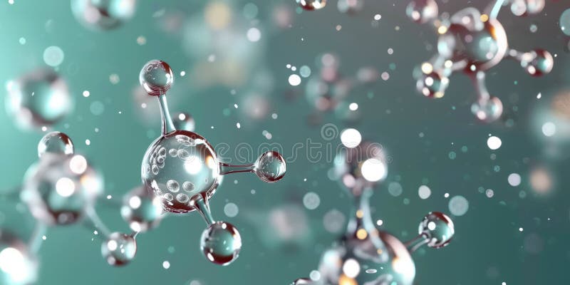 Molecular Structures and Water Drops - AI Generated Stock Illustration ...