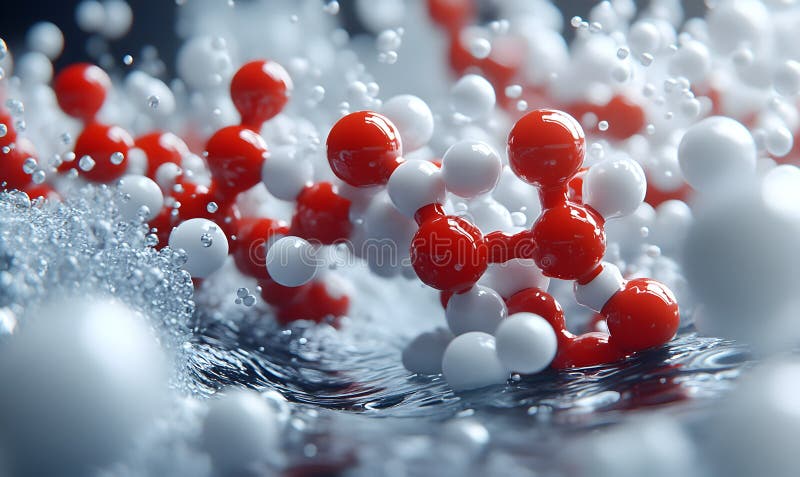 AI-Generated Water Molecule Model Stock Illustration - Illustration of ...
