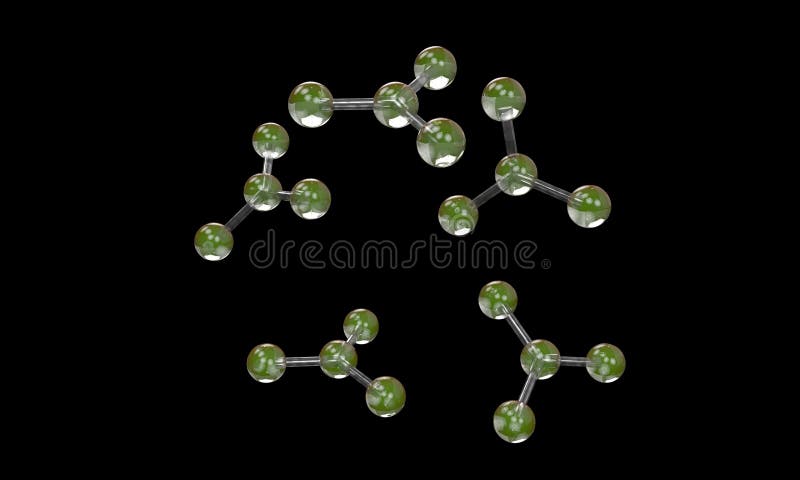 Molecular Transparency Structure on the Black, 3d Render Stock ...