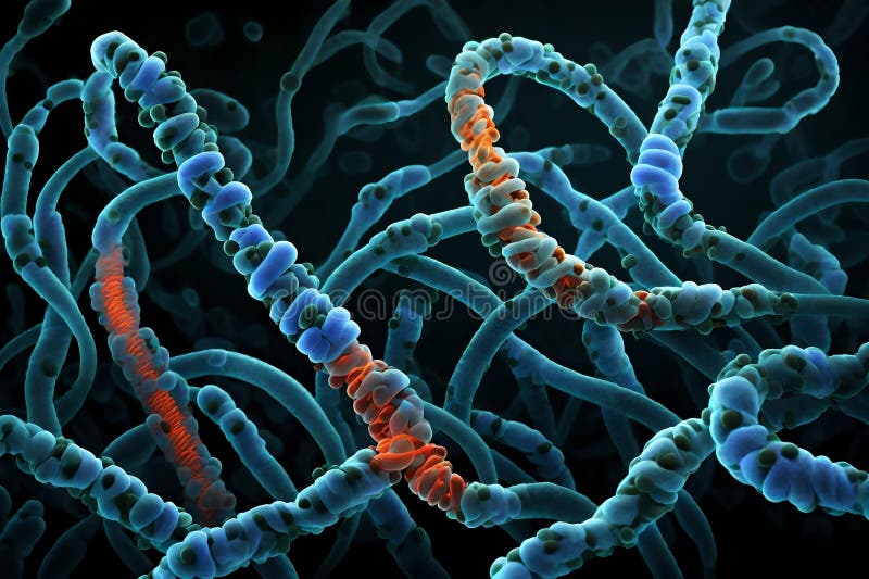 A Molecular View of Telomeres at the End of a Chromosome, Stock ...